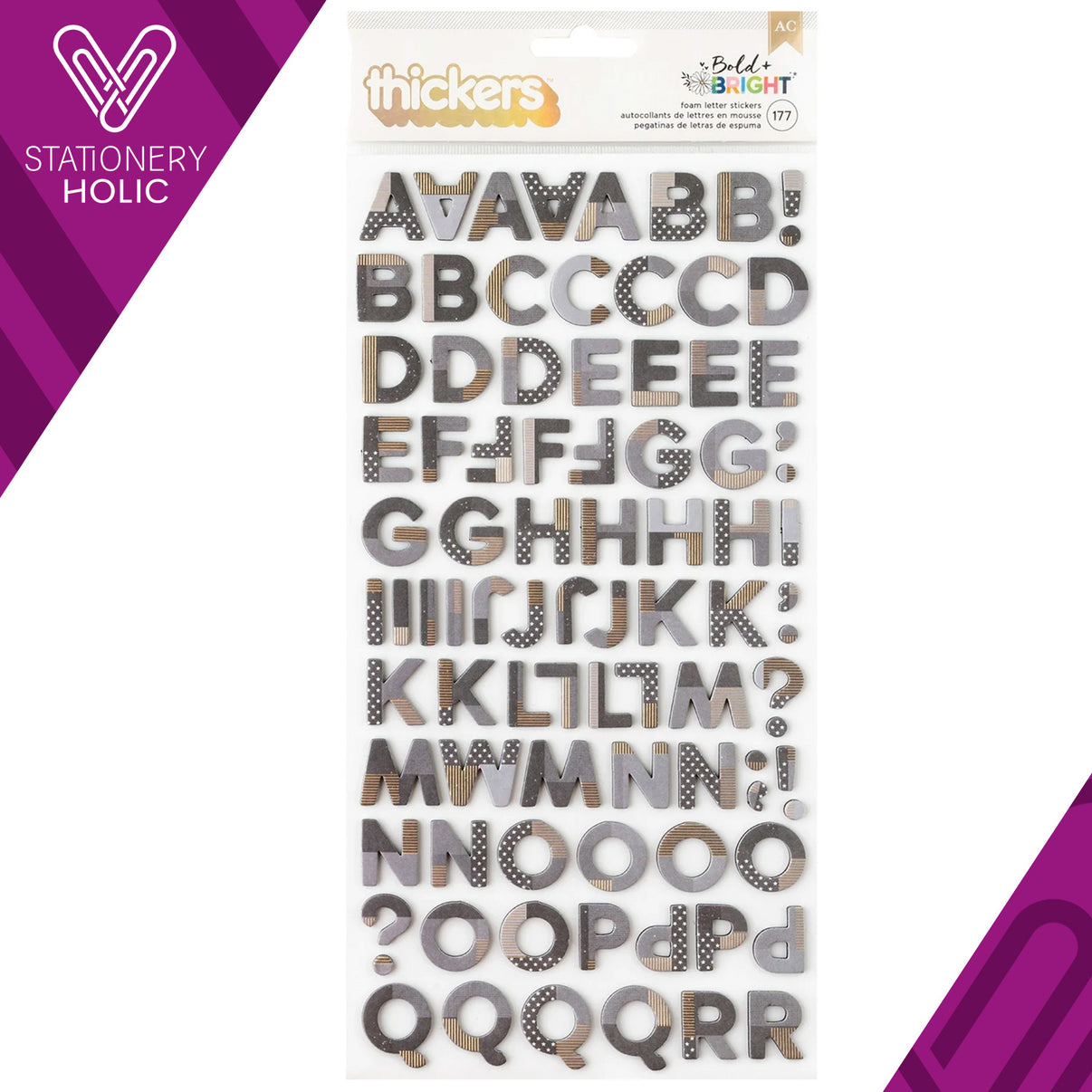 American Crafts - Thickers - Alpha Bold & Bright – StationeryHolic